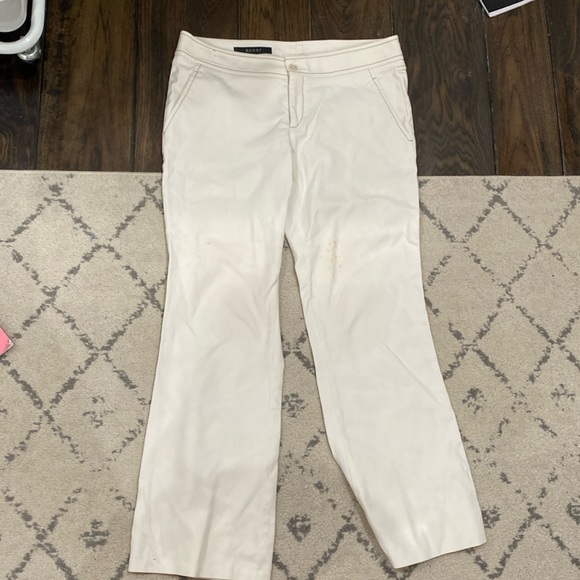 Pants & Jumpsuits | Gucci White Stained Trousers Pants | Poshmark